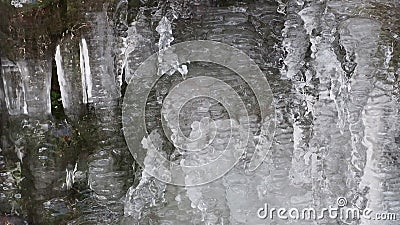 Melting Ice, Water Dripping from an Icicle Stock Video - Video of ...