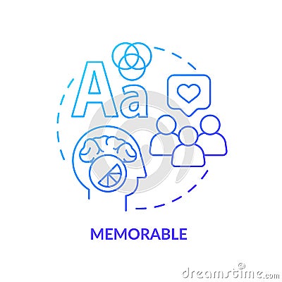 Memorable Blue Gradient Concept Icon Cartoon Vector | CartoonDealer.com ...