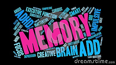 Memory Animated Word Cloud stock footage. Video of hyperactivity ...