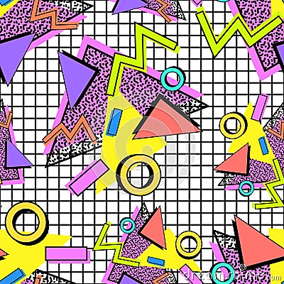 Memphis 80s Pattern Cartoon Vector | CartoonDealer.com #134220397