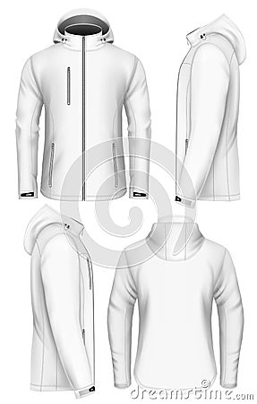 Men Hooded Softshell Jacket Design Template Stock Vector - Image: 73999825