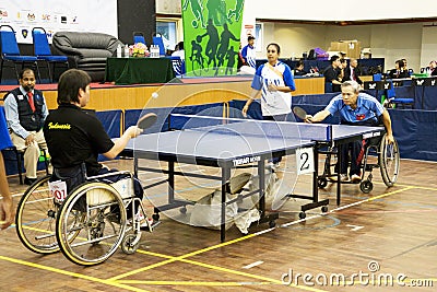 Men's Wheelchair Table Tennis Action Editorial Stock Image - Image ...