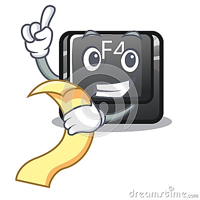 With Menu Button F4 In The Shape Cartoon Vector Illustration ...