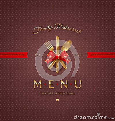 Menu Cover With Golden Cutlery Stock Image - Image: 31422991