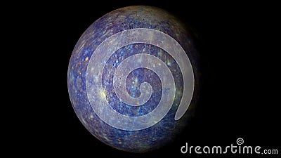 Mercury Rotating on a Solid Black Background. Loopable Stock Video ...