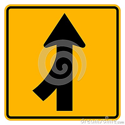 Merges Left Traffic Road Sign,Vector Illustration, Isolate On White ...