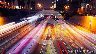 Merging Freeway Traffic at Night Stock Footage - Video of county ...