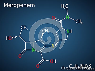 Meropenem Molecule. It Is Broad-spectrum Carbapenem Antibiotic. Dark ...
