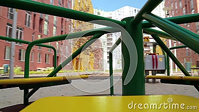 Merry-go-round at Childrens Playground Stock Footage - Video of ...
