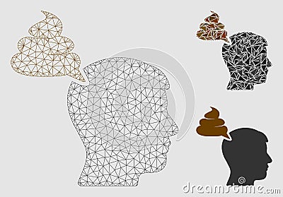 Crap Thinking Person Vector Mesh 2D Model And Triangle Mosaic Icon ...