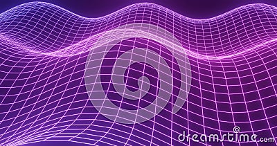 Mesh from Light Rays. Slow Moving Waves. on a Black Background. Stock ...