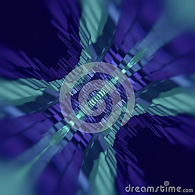 A Mesmerizing Illustration Of Blue And Purple Rectangular Elements. 3d ...