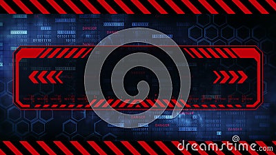 Danger Message with Copy Space. Hexagon Geometric Design and Binary Numbers Background. Digital ...