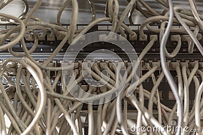 Messy Network Cabling At Switch Router Cabinet. Royalty-Free Stock ...