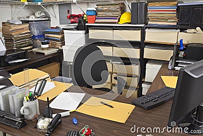 Messy Work Room Office Desk Stock Images - Image: 37261254