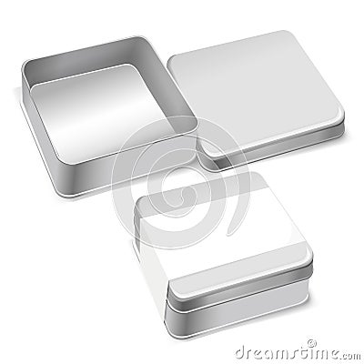 Metal Box Template With Blank Label Vector Illustration | CartoonDealer ...