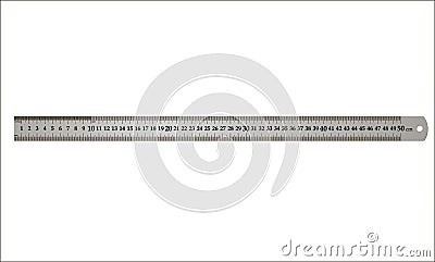 Metal Building Ruler, Isolated On White Background, Realistic ...