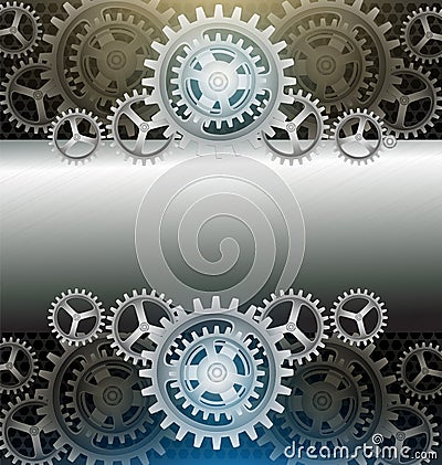 Metal Cogs Wheels Black Color Background Cartoon Vector | CartoonDealer ...