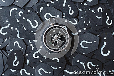 Metal Compass On Question Mark Background. Royalty-Free Stock Image ...