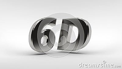 Metal 6D Logo Isolated On White Background With Reflection Effect. 3d ...