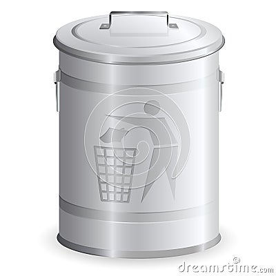 Metal Dustbin Cartoon Vector | CartoonDealer.com #7398955