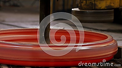 Metal Forging Using Ring Roller Machine Making Jet Engine Parts Stock ...