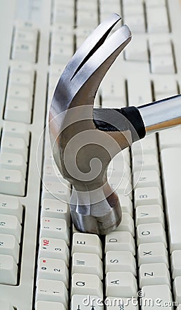 Metal Hammer On Keyboard Royalty-Free Stock Image | CartoonDealer.com ...