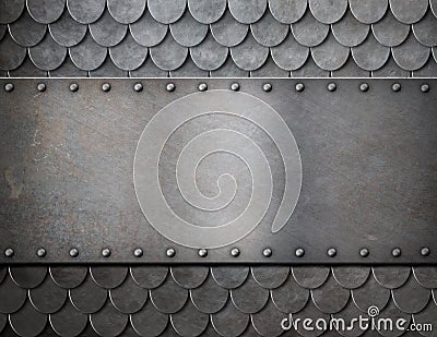 Metal Plate Over Scales Armor Background Royalty-Free Stock Image ...