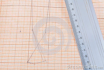 Metal Ruler At Graph Paper Stock Photo | CartoonDealer.com #30576480