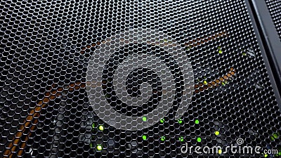 Metal Server Rack. Motion Camera. Key Lock Server Rack Stock Footage ...