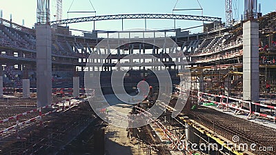 Metal Structures and Concrete Foundation of Modern Stadium Stock ...