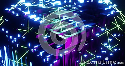 Metallic Blocks in Motion with an Energy Shield Dome Covering it ...