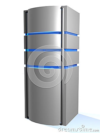 Metallic Grey Server Tower Stock Images - Image: 123924