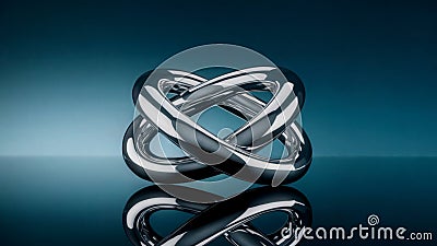 A Metallic, Intertwined Structure, Possibly A Sculpture Or Ornament ...