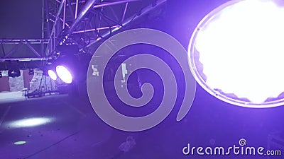 Metallic Stage Structure with Equipment and Mounted Switched on ...