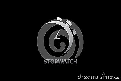 Simple Stopwatch Or Countdown Logo. Vector Illustration | CartoonDealer ...