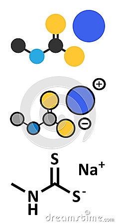 Metam Sodium Pesticide Molecule Vector Illustration | CartoonDealer.com ...