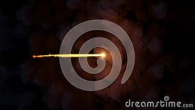 Meteor Flying Over the Clouds Stock Footage - Video of space, danger ...