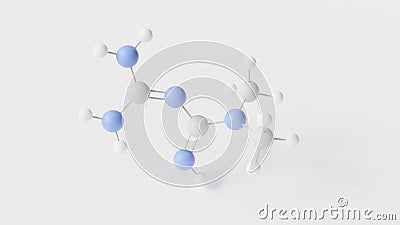 Metformin Molecule 3d, Molecular Structure, Ball And Stick Model ...