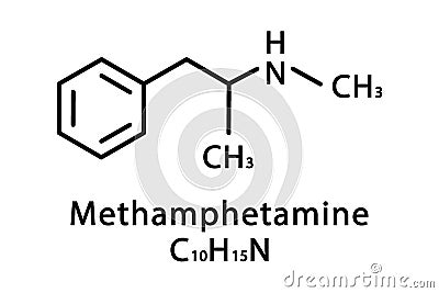 Methamphetamine Molecular Structure. Methamphetamine Skeletal Chemical ...