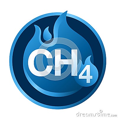 Methane Icon - Natural Gas With Formula CH4 Cartoon Vector ...
