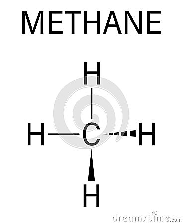 Methane Natural Gas Molecule. Skeletal Formula. Vector Illustration ...