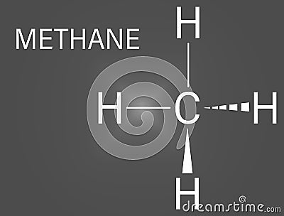 Methane Natural Gas Molecule. Skeletal Formula. Vector Illustration ...
