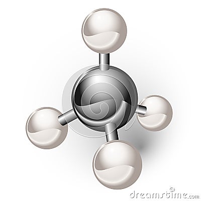Methane Chemical Element Model Structure Vector Illustration ...