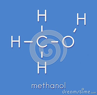 Methanol Methyl Alcohol, MeOH Molecule. Highly Toxic. Skeletal Formula ...