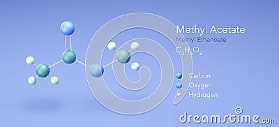 Methyl Acetate, Methyl Ethanoate. Molecular Structure 3d Rendering ...