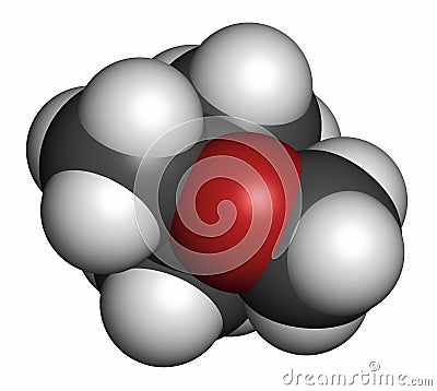 Methyl Tert-butyl Ether (MTBE, TBME) Gasoline Additive Molecule. Atoms ...