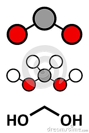 Methylene Glycol (methanediol, Formaldehyde Monohydrate) Molecule ...