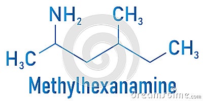 Methylhexanamine, Dimethylamylamine, DMAA Stimulant Molecule. Skeletal ...