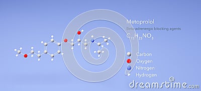Metoprolol Molecule, Molecular Structures, Lopressor, 3d Model ...